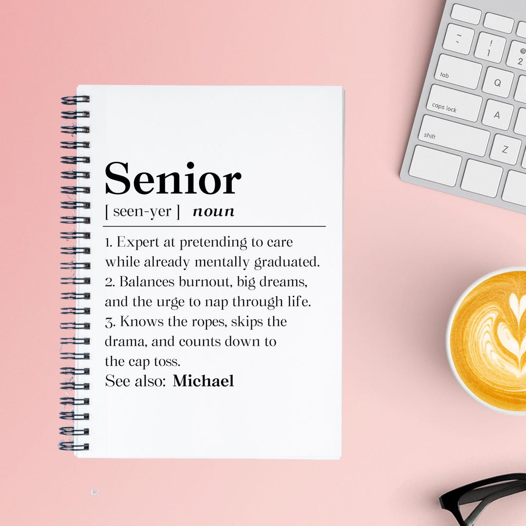 Personalized Senior Definition Notebook, College Senior Gift, Senior in ...