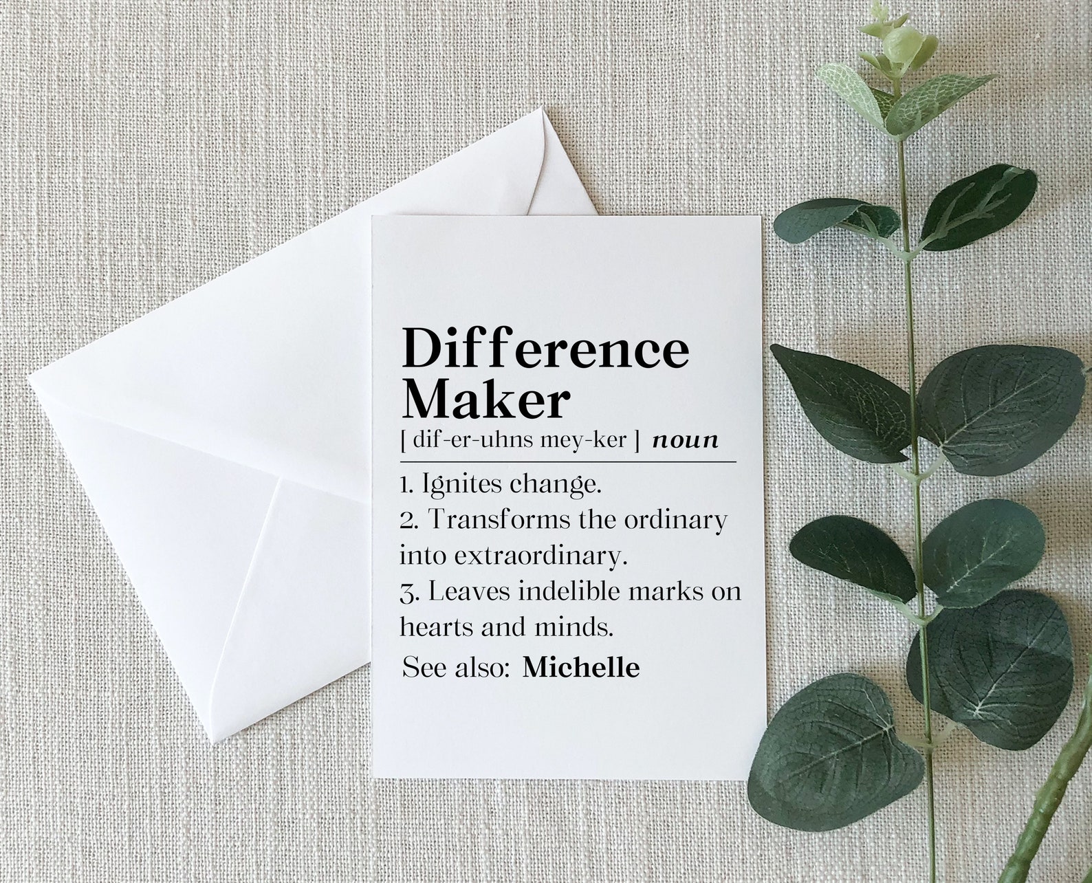 Personalized Difference Maker Definition Card, for Coworker Thank You ...