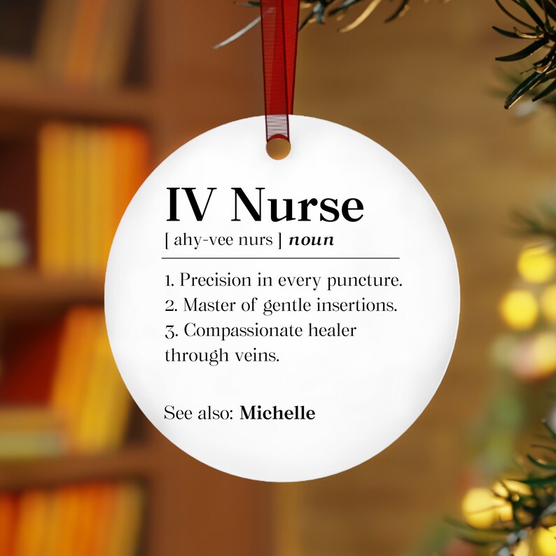 Personalized Iv Nurse Appreciation Ornament, Intravenous Nursing ...