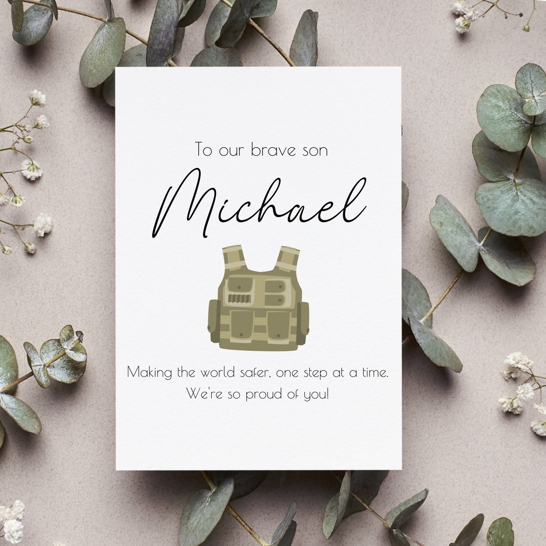 Personalized Military Son Graduation Card, Army Graduates Gift, Navy ...