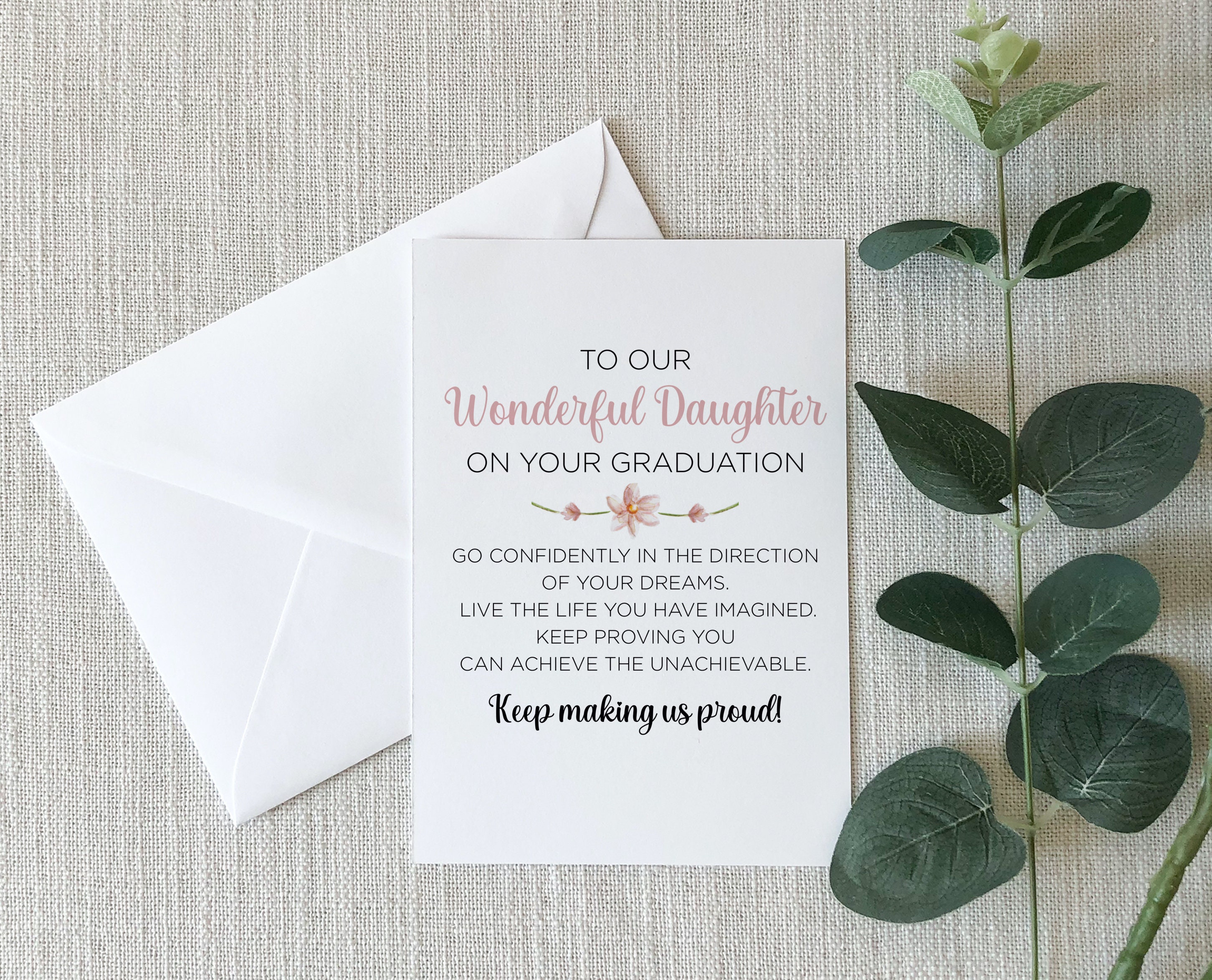 Daughter Graduation Card Daughter Graduation Gift From - Etsy