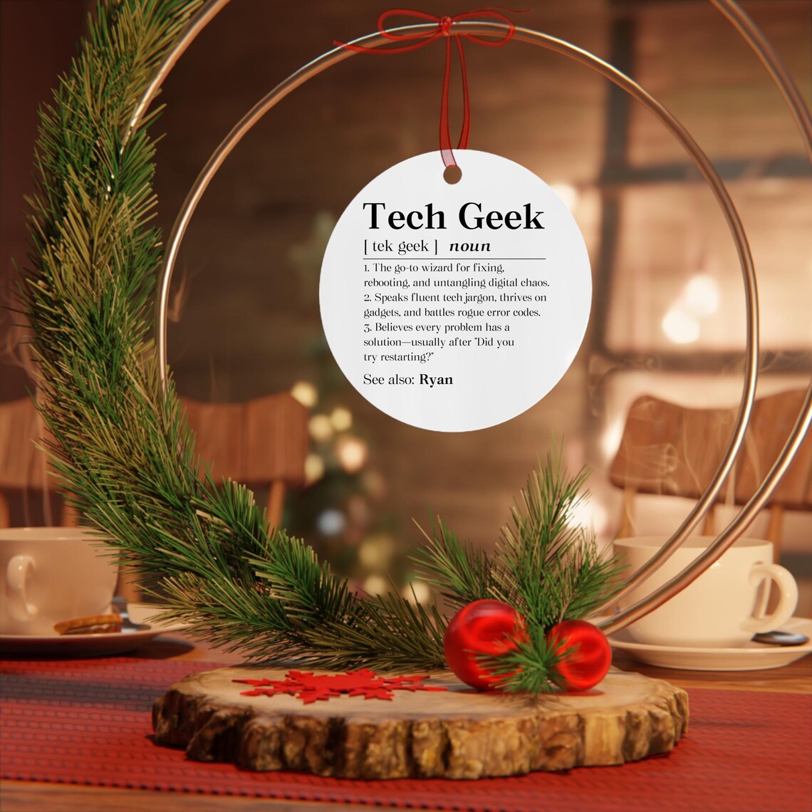 Tech Geek Ornament, Personalized Computer Guy Gift, It Staff Christmas ...