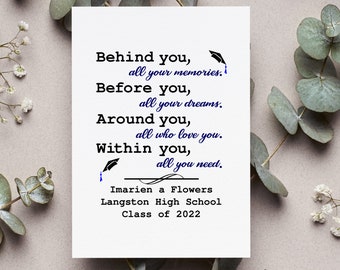 High School Graduation Card Personalized High School Grad Card Custom ...