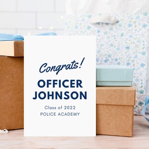 Personalized Police Academy Graduation Card, Custom Police Officer ...