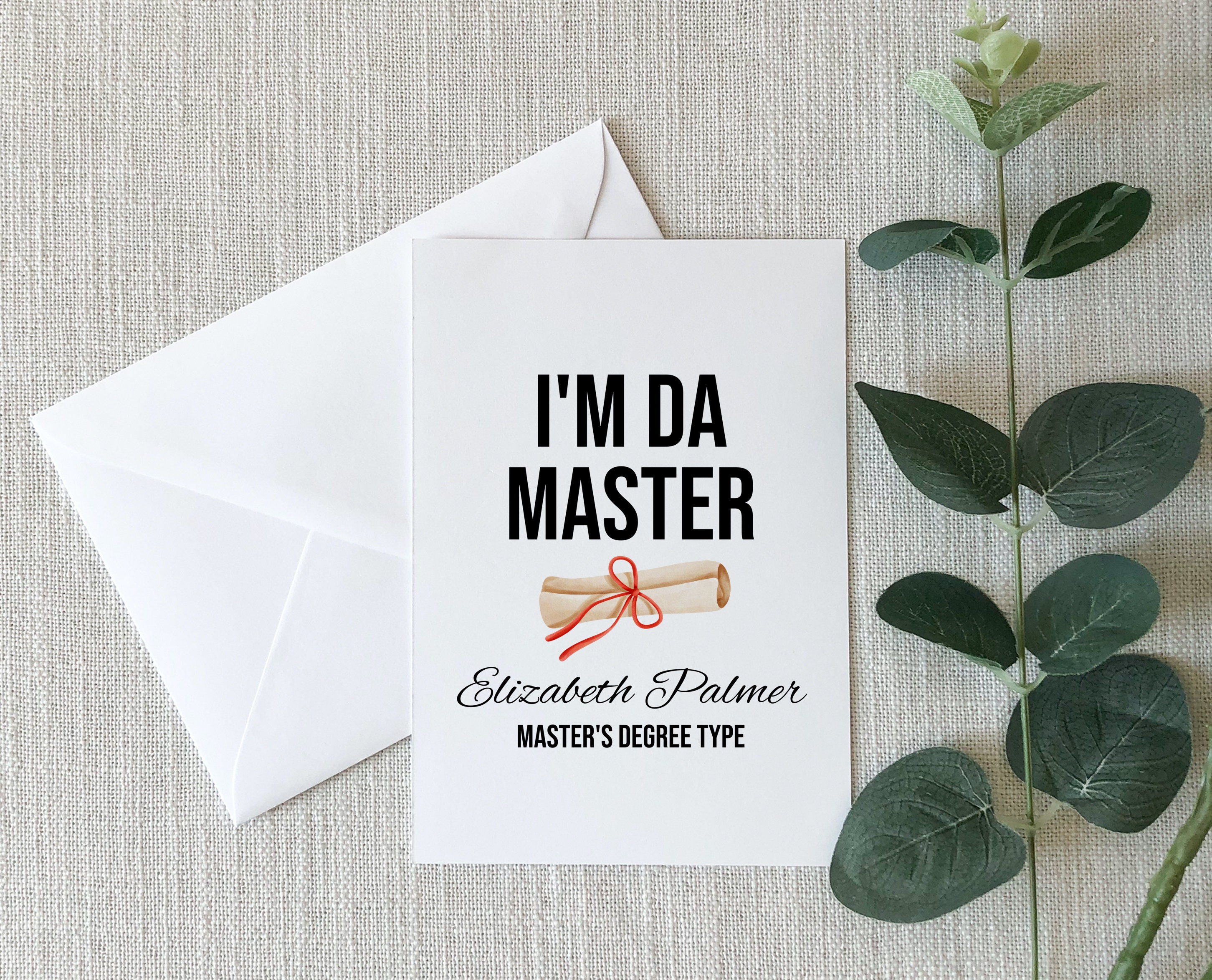 Custom Graduation Masters Card Master Fresh Graduates Gift - Etsy
