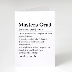 Personalized Masters Graduation Card, Custom Masters Graduate Gift, New ...