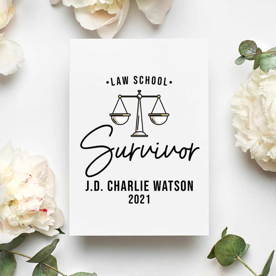 Law School Graduation Card for Son, Custom Lawyer Graduation Gift, Law ...