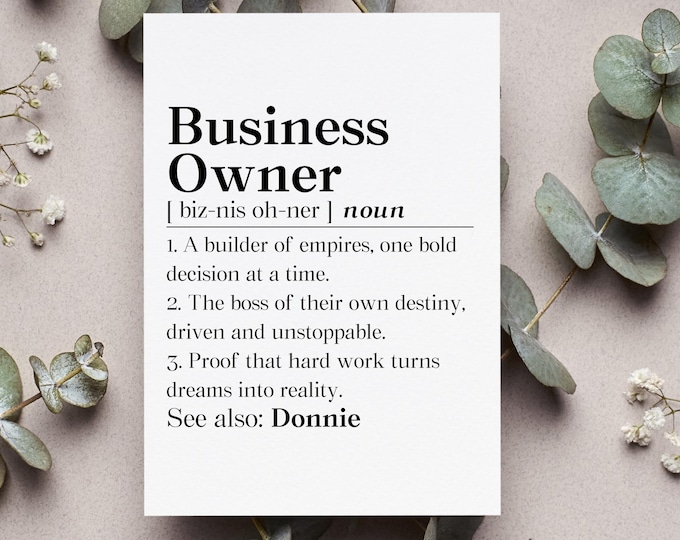 Personalized New Business Owner Card, Business Owner Anniversary Gift ...