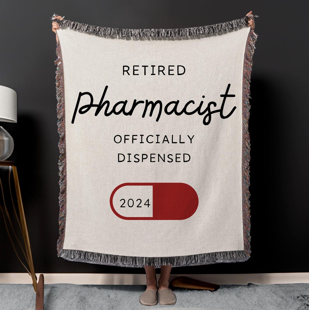 Personalized Retired Pharmacist Funny Woven Blanket, Retired Pharmacy ...