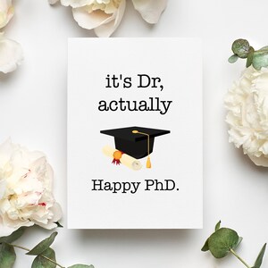 Phd Card, Phd Graduate Gift, It's Dr Actually Card, Doctor Folding Card ...