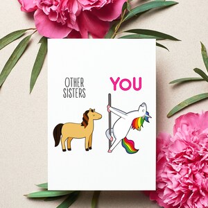 Sister Card, Funny Sister Card, Sister Birthday Greeting Card, Sister ...