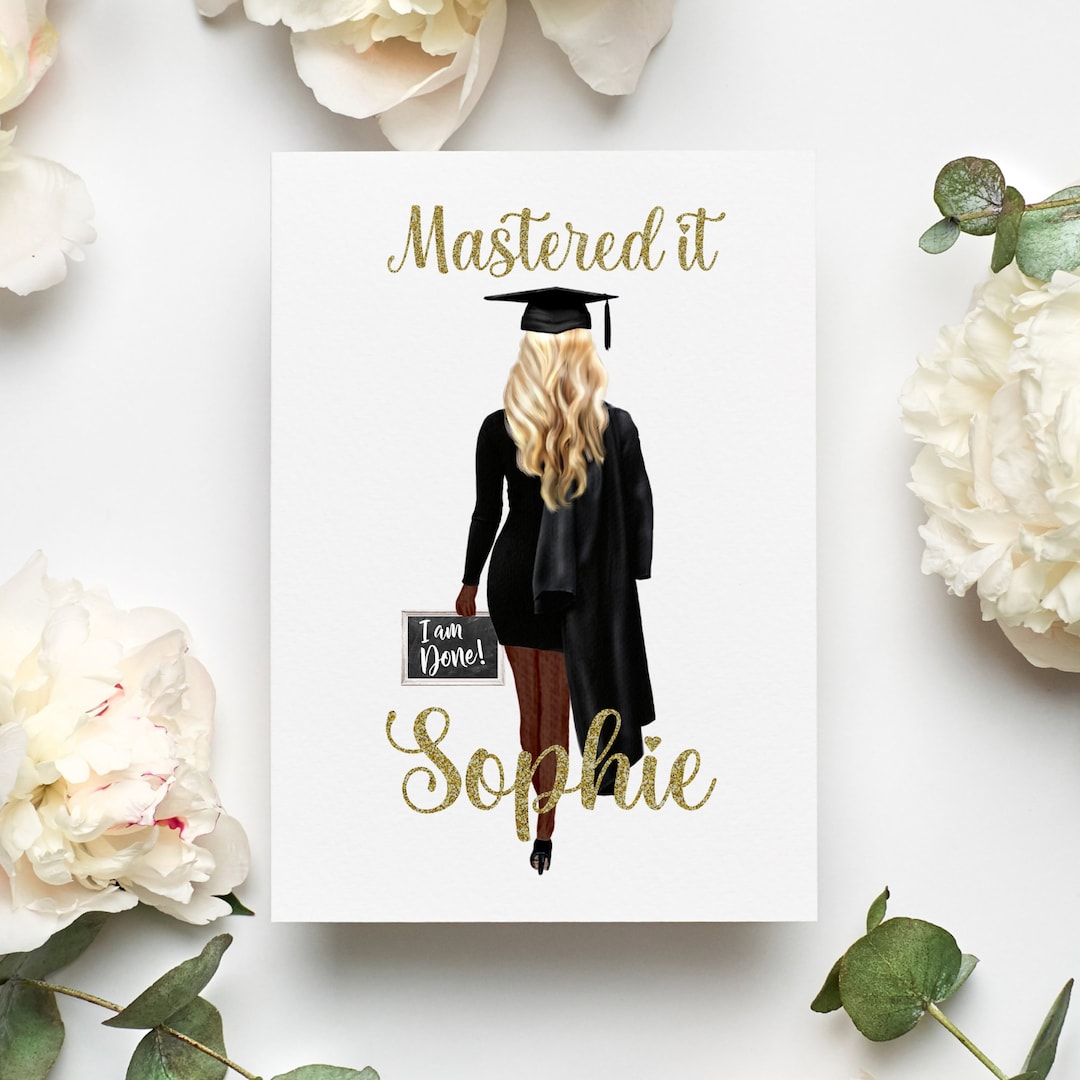 Masters Graduation Gifts for Daughter Personalized, Master Degree Card ...