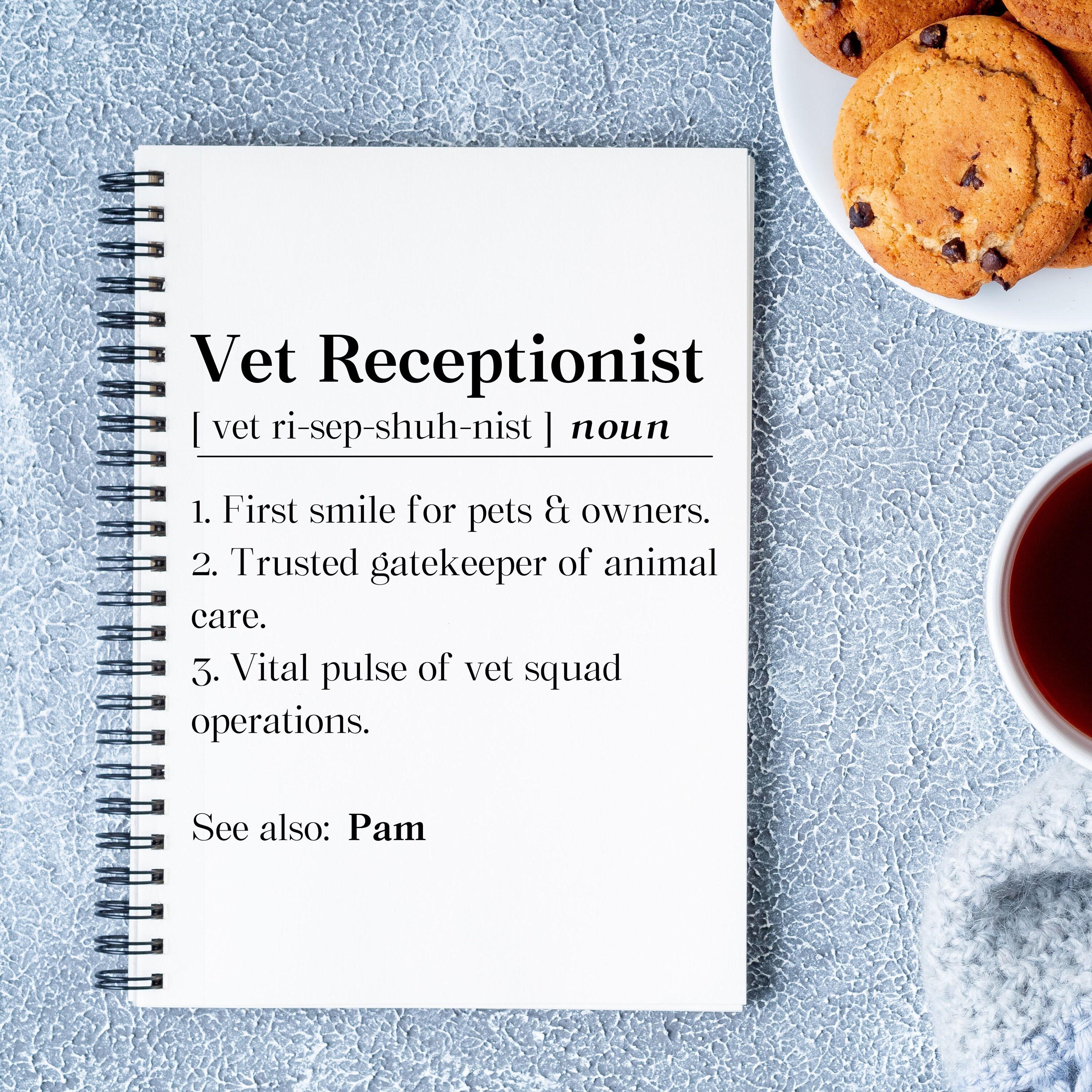 Personalized Veterinary Receptionist Thank You Notebook, Custom Vet ...