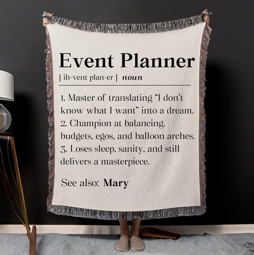 Personalized Event Planner Definition Woven Blanket, Thank You Event ...