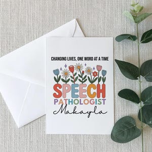 Personalized Speech Pathologist Card, Slp Week Gift, Speech Therapy ...