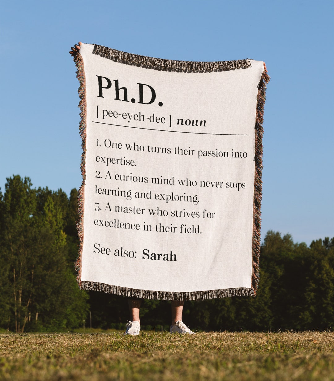 Personalized Phd Graduation Woven Blanket, Custom Phd Graduate Throw ...