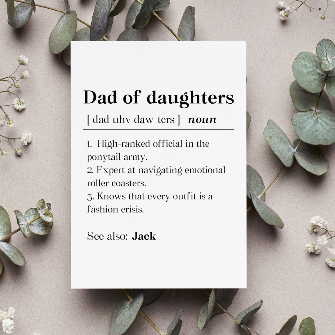 Funny Dad of Daughters Fathers Day Card, Sarcastic Dad of Two Girls ...