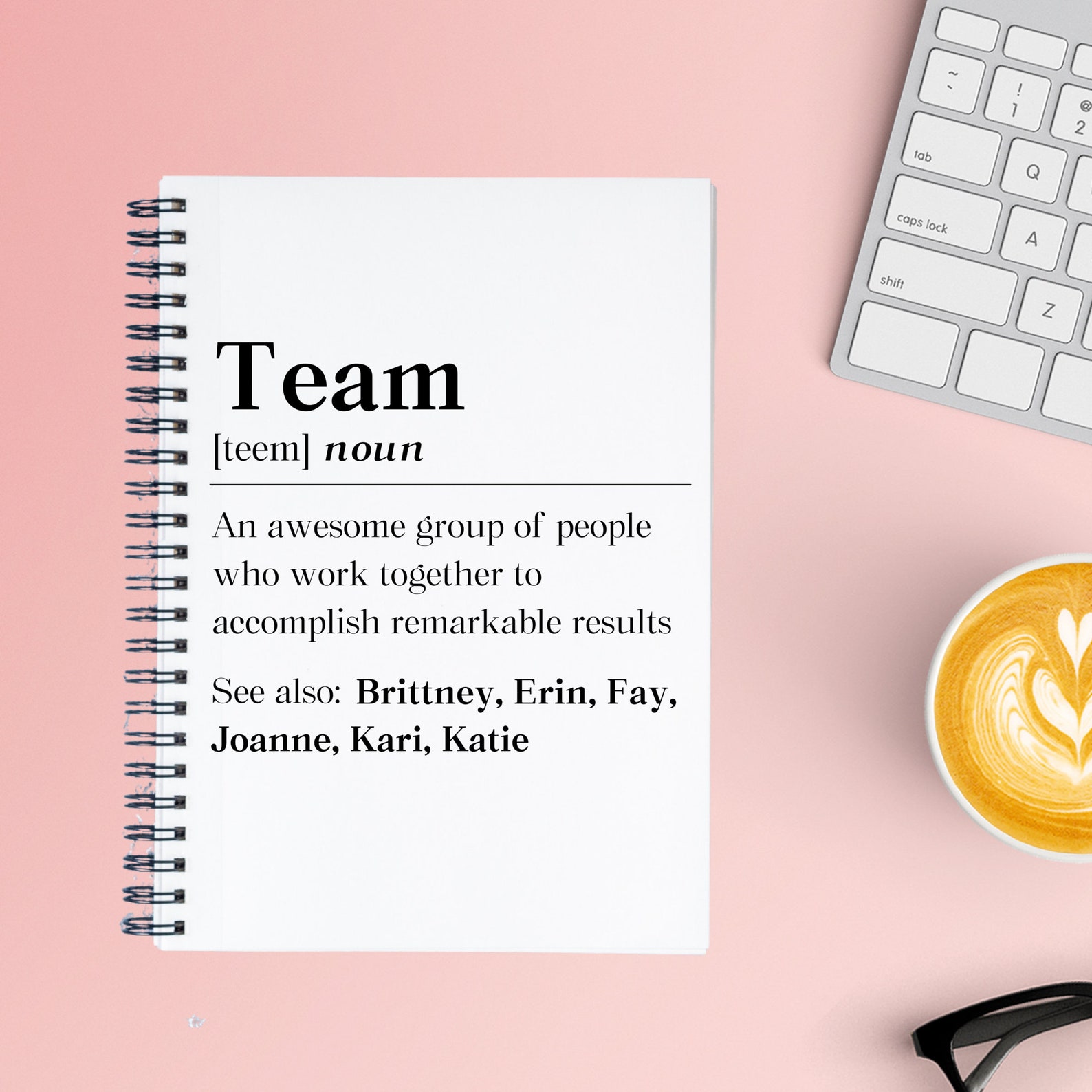 Team Definition Notebook, Personalized Corporate Gift, Coworker Spiral ...