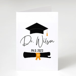 Personalized Phd Card, Phd Graduation Gift, Doctorate Degree Greeting ...