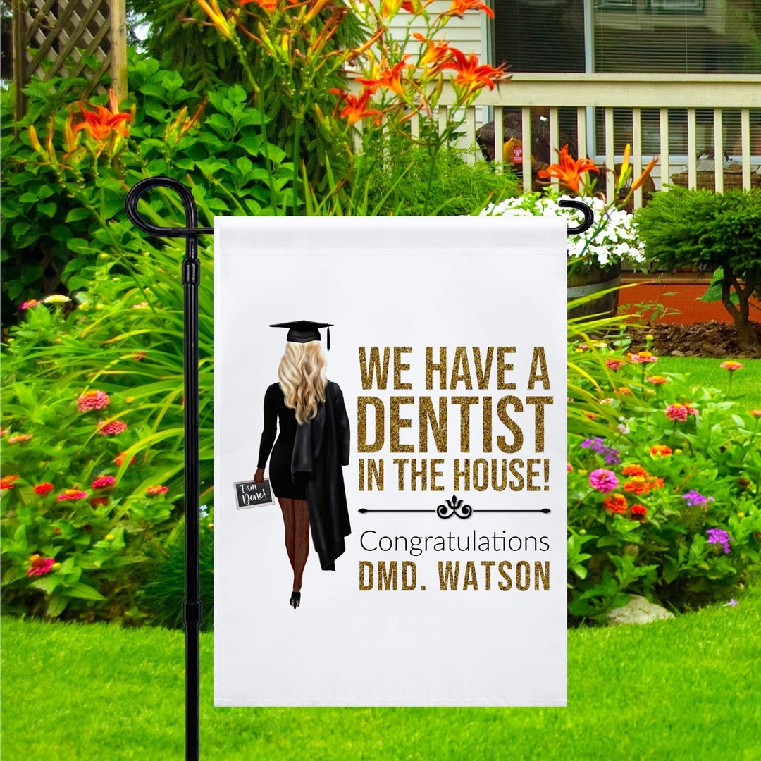 Personalized Dentist Graduation Garden Flag, Dentist Yard Flag ...