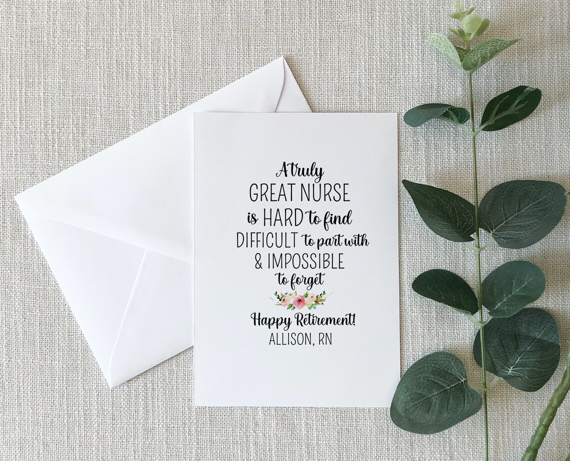 Personalized Nurse Retirement Card, Nurse Leaving Card, Registered ...