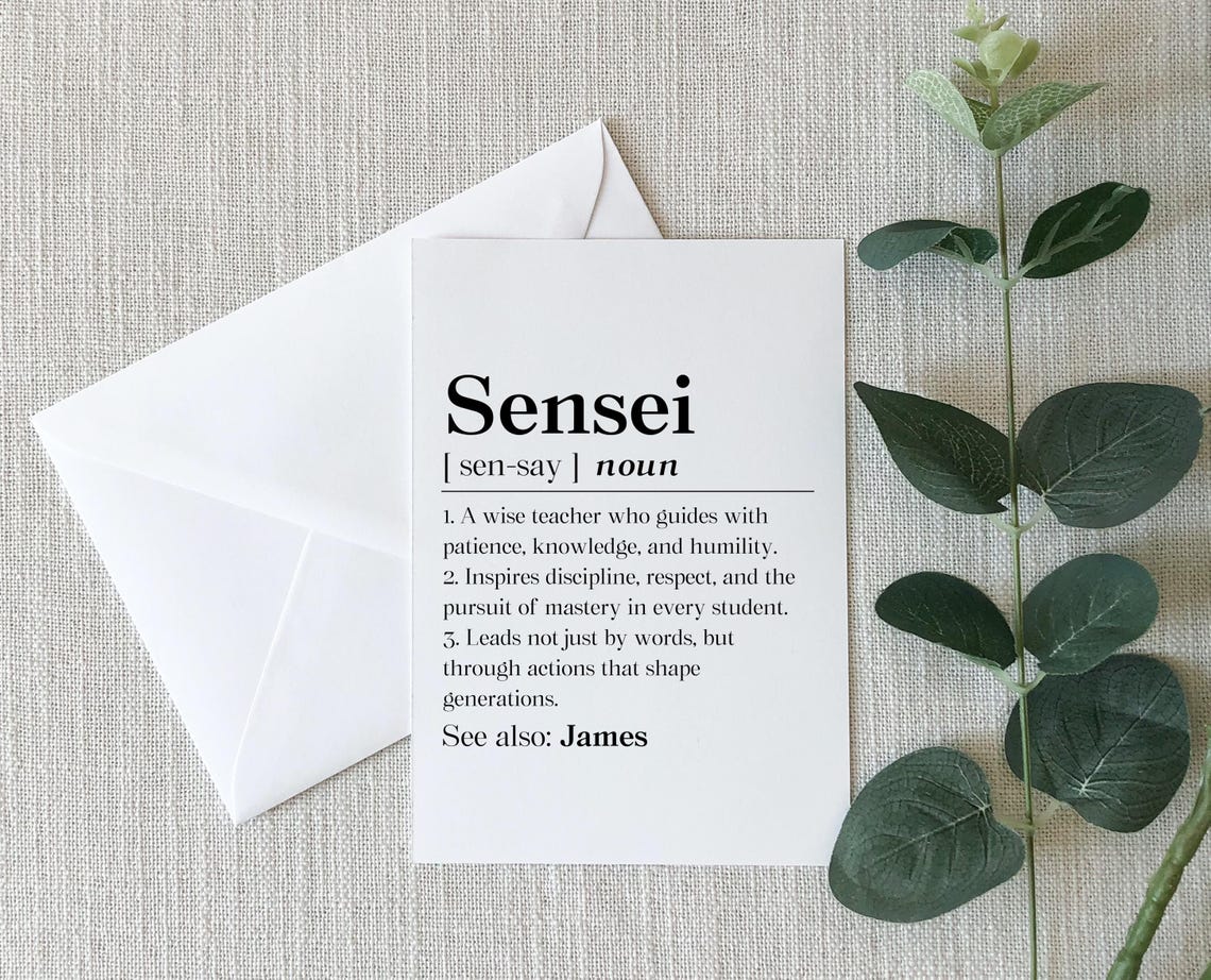Personalized Sensei Card, Karate Instructor Gift, Gift From Student ...