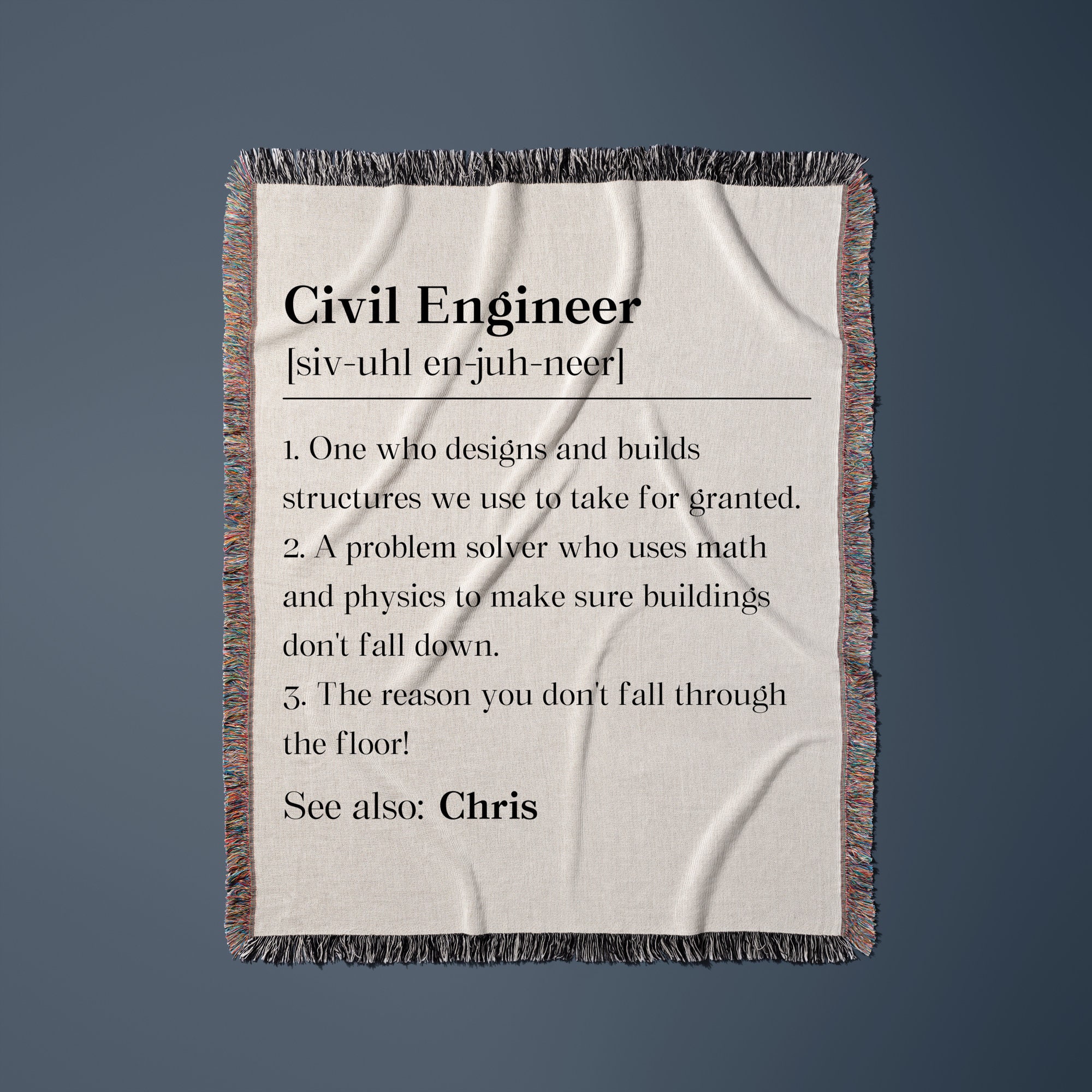 Personalized Civil Engineer Birthday Woven Blanket, Custom Civil ...