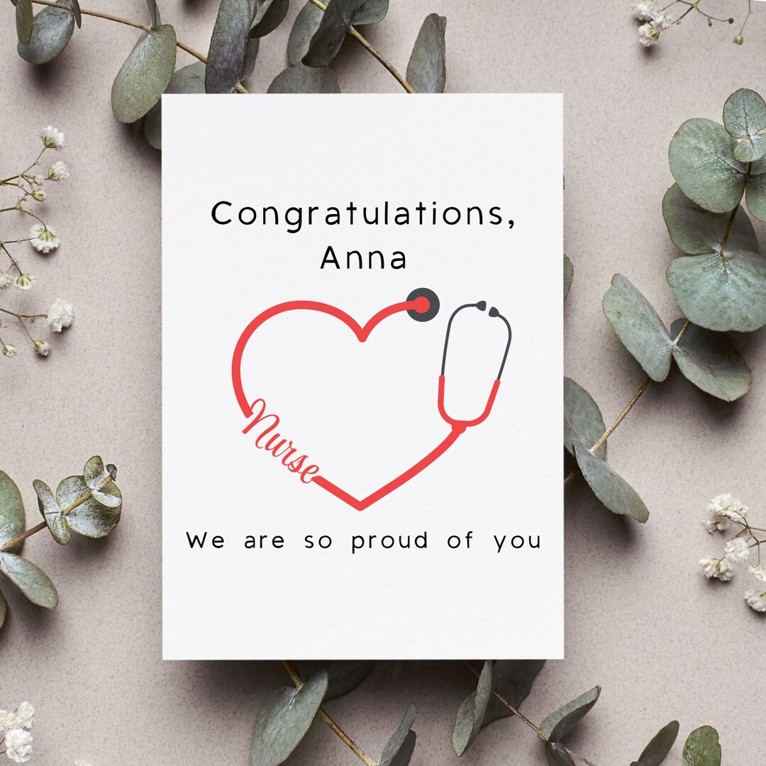 Personalized Nurse Graduation Card, Custom Nurse Graduate Gift, New ...