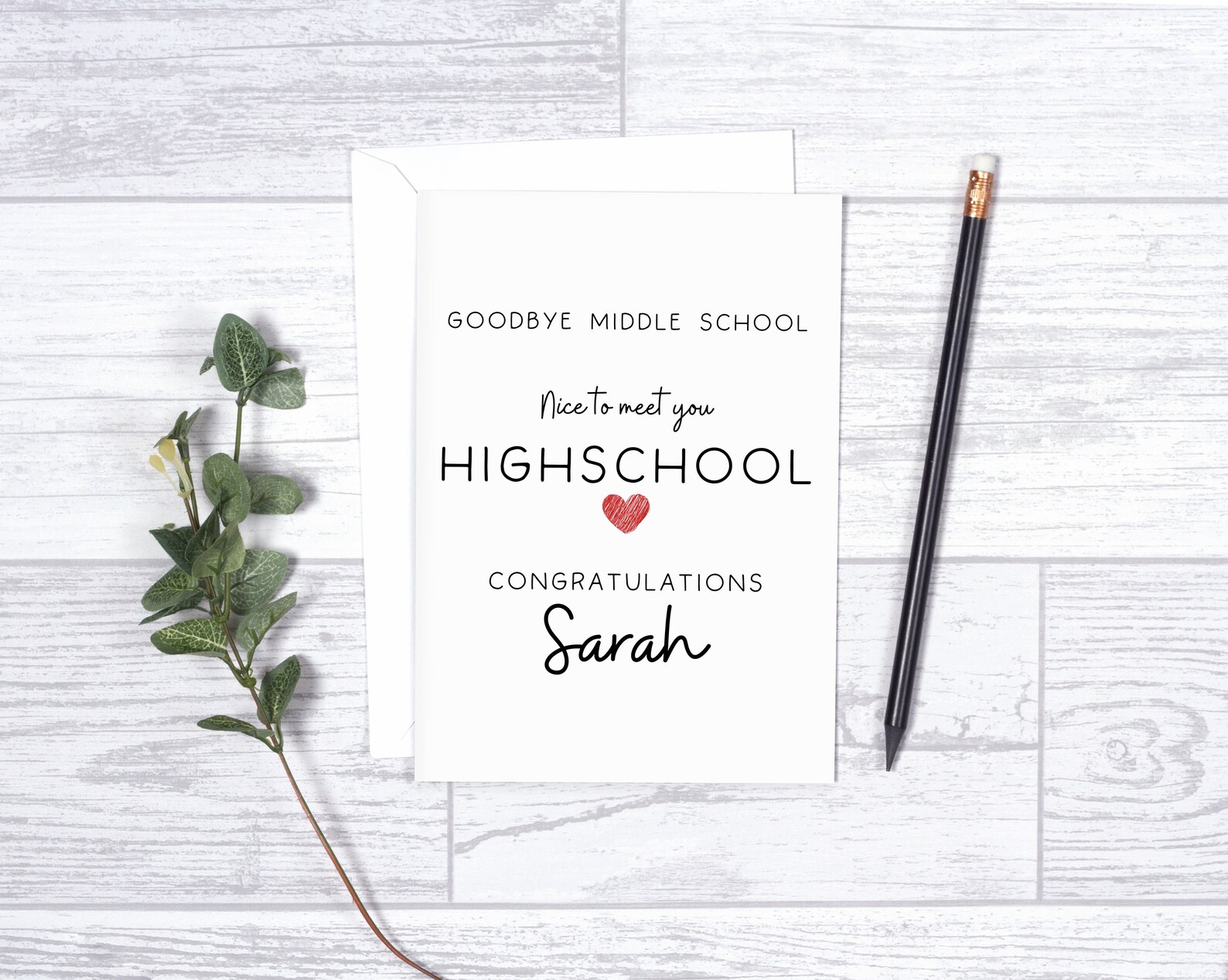 Personalized Middle School Graduation Card, Goodbye Middle School Gift ...