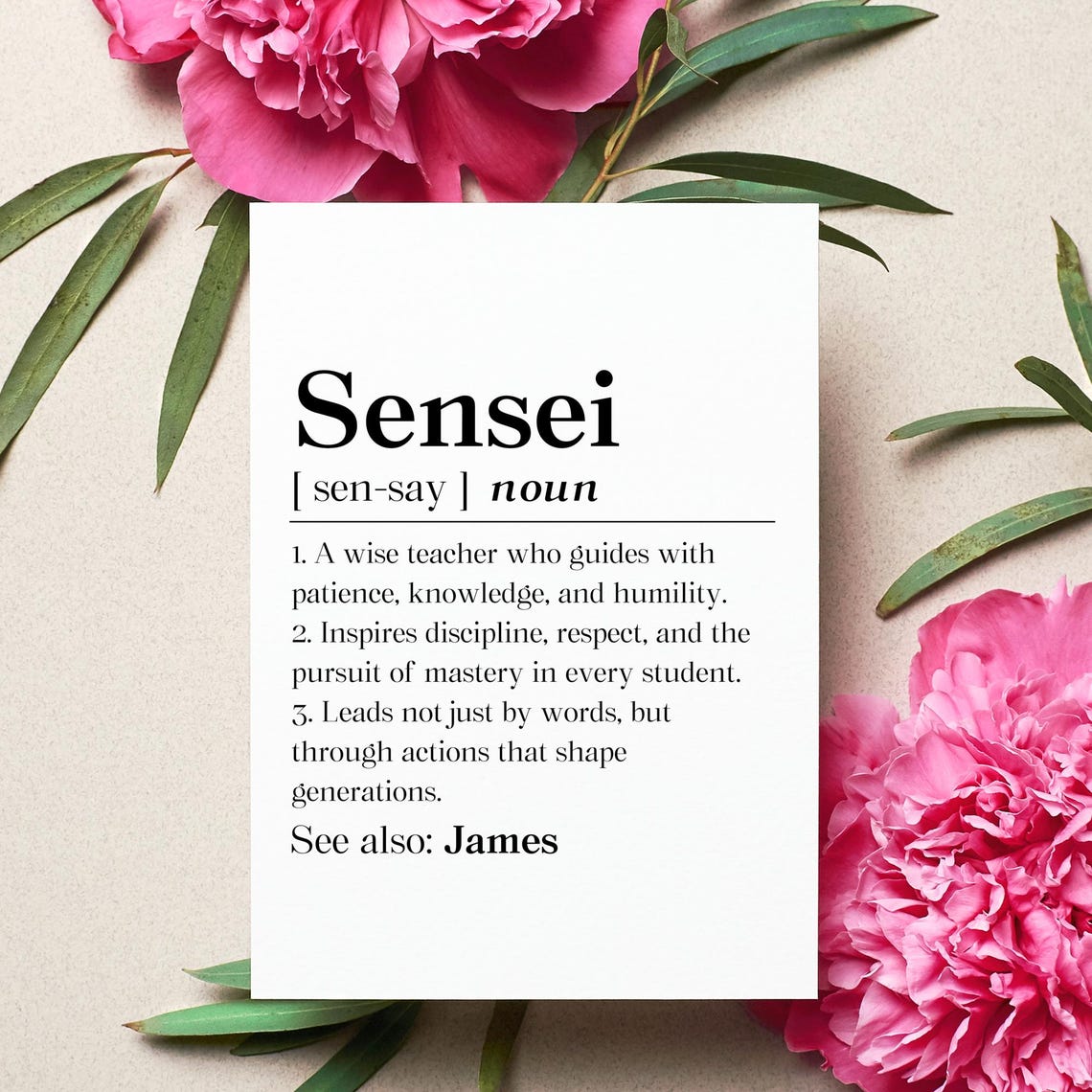 Personalized Sensei Card, Karate Instructor Gift, Gift From Student ...