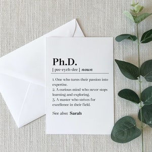 Personalized Phd Graduation Card, Custom Phd Graduate Gift, New Phd ...
