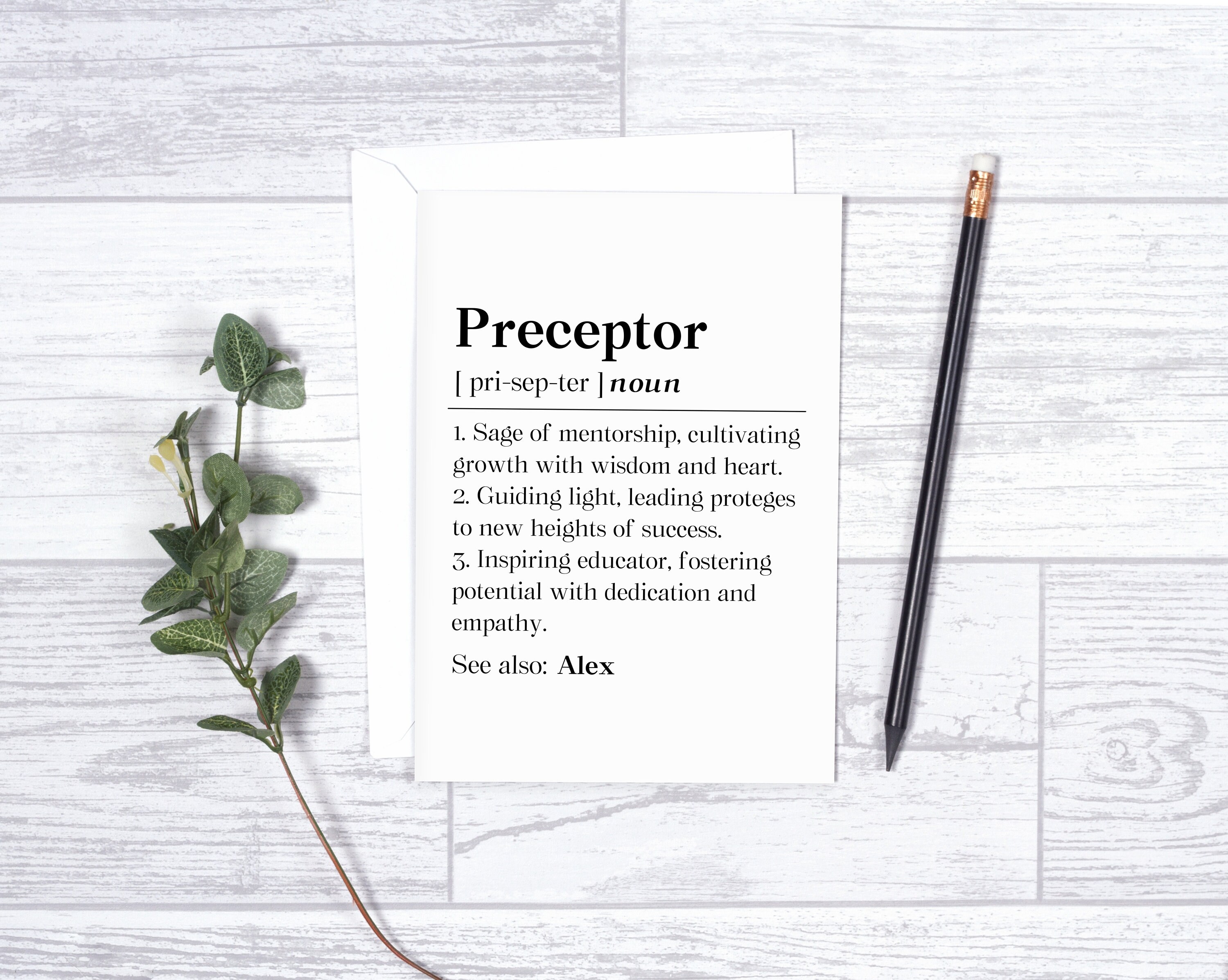 Personalized Preceptor Definition Card, Funny Best Preceptor Gift ...