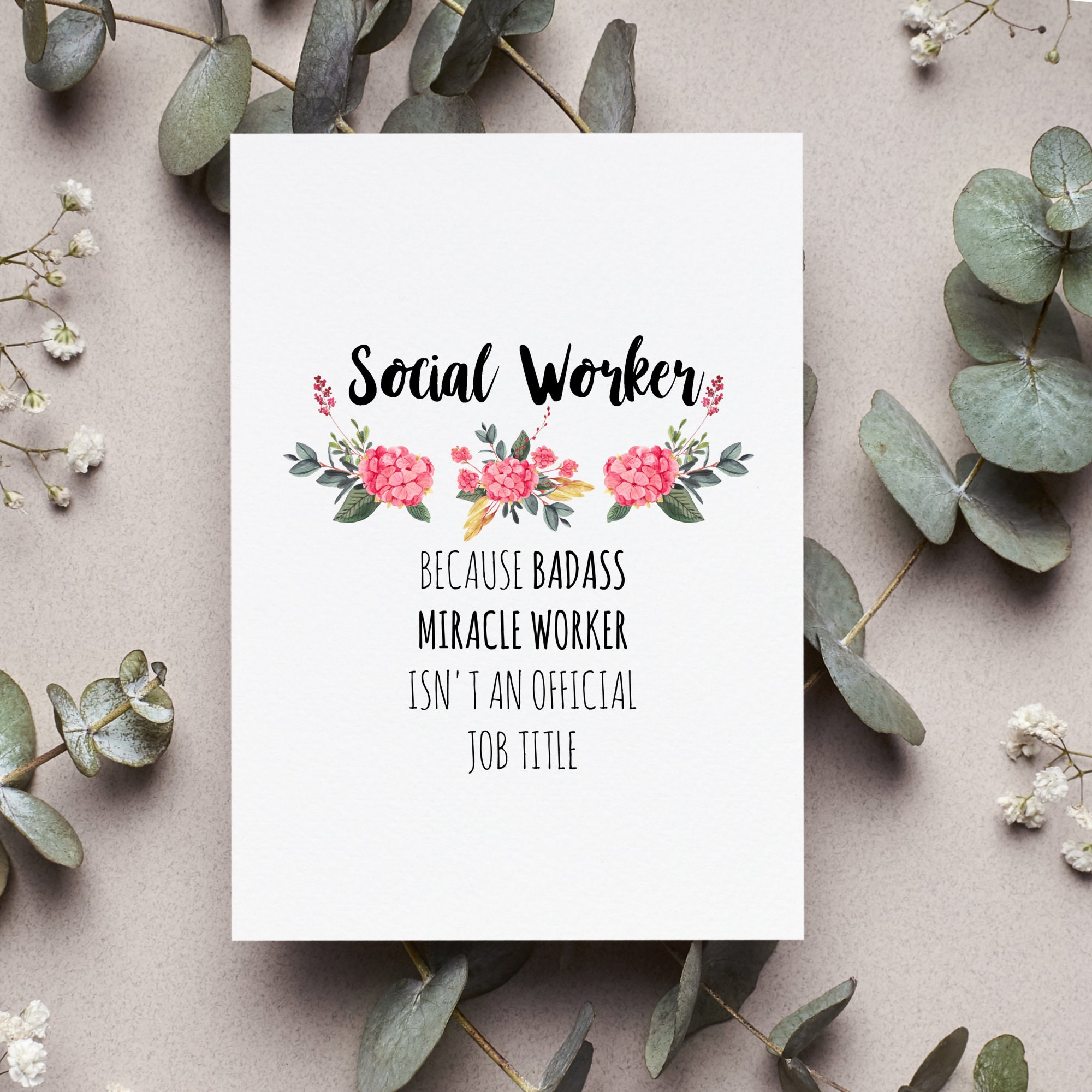 Social Worker Card Social Worker Graduation Gift Social | Etsy
