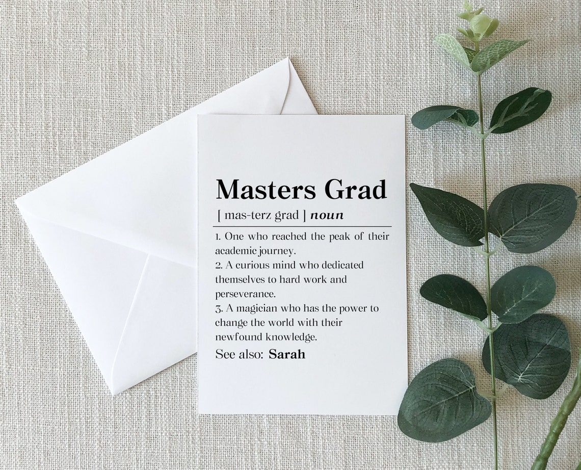 Personalized Masters Graduation Card, Custom Masters Graduate Gift, New ...