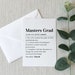 Personalized Masters Graduation Card, Custom Masters Graduate Gift, New ...