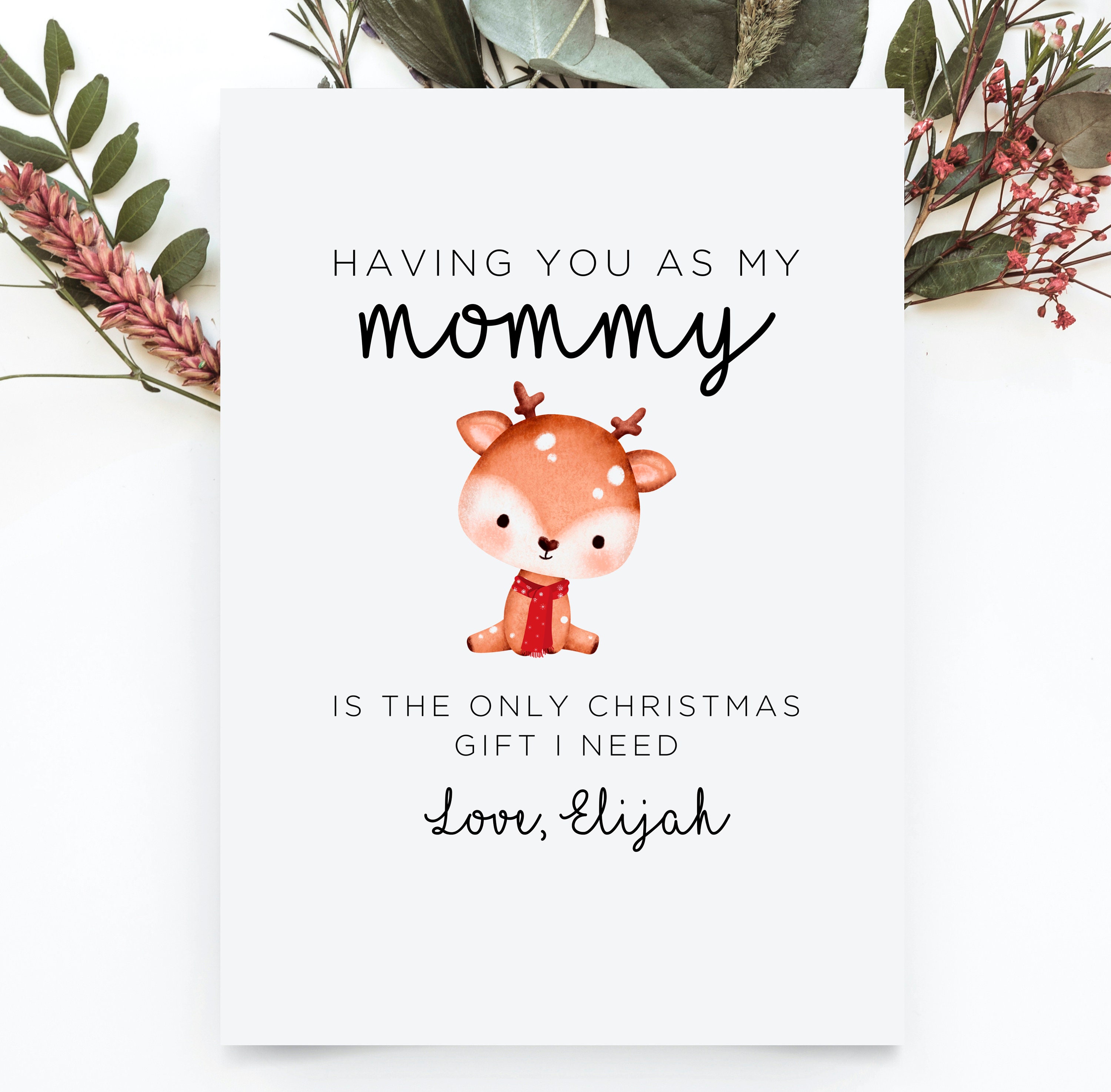 Christmas Card for Mom Mom Christmas Gift From Daughter - Etsy