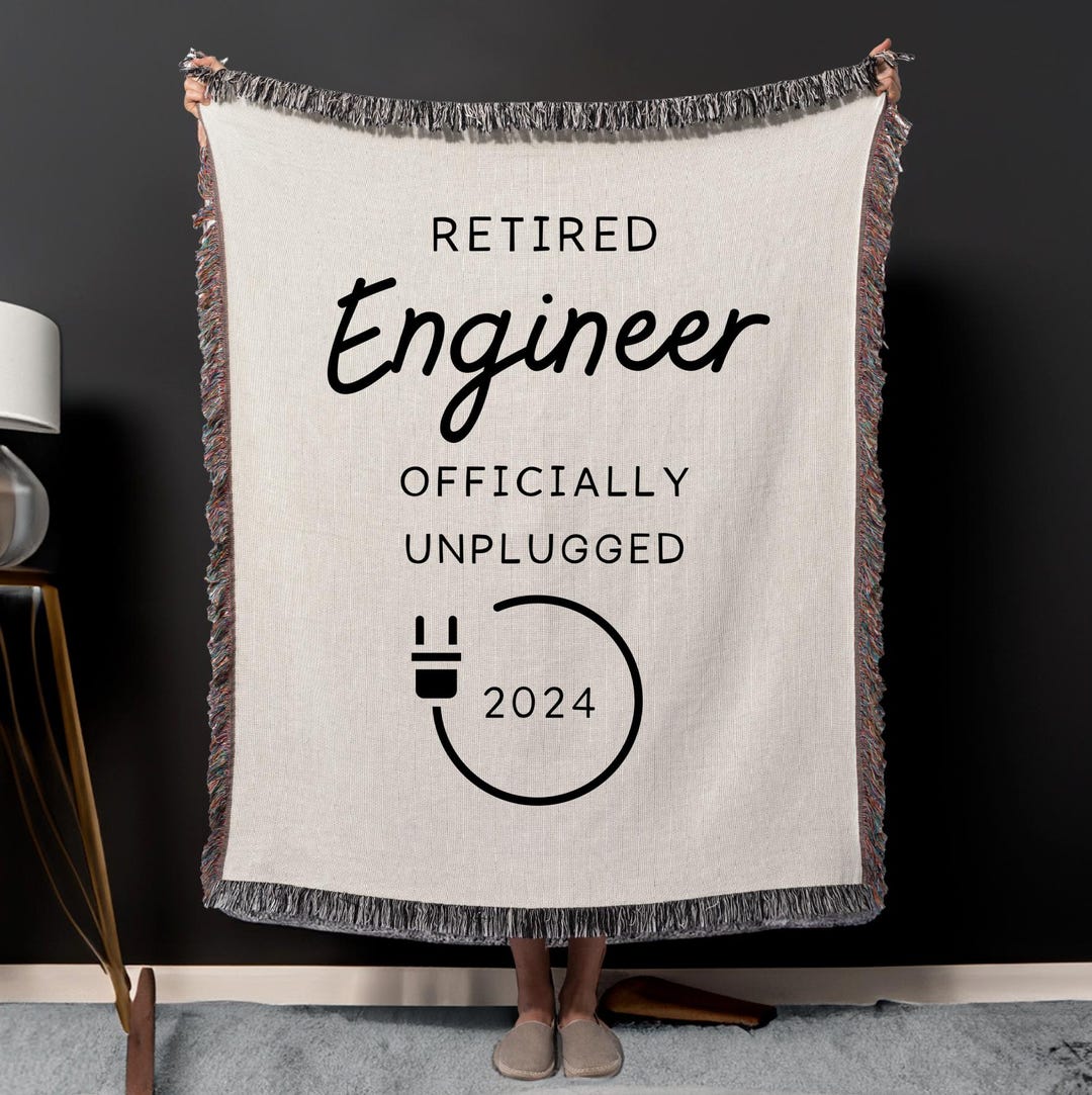 Personalized Retirement for Engineer Funny Woven Blanket, Retired ...
