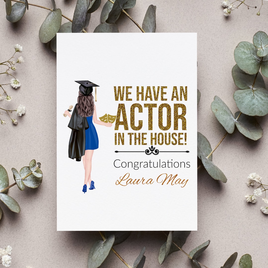 Personalized Actor Graduation Congrats for Daughter Card, Drama Student ...