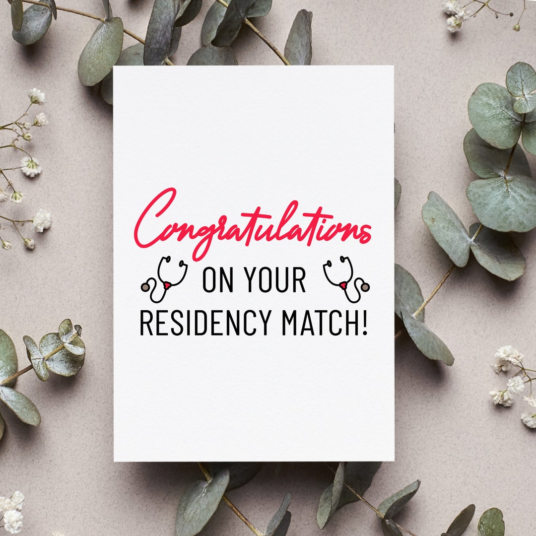 Residency Match Day Card, Match Day Congratulations Gift, Doctor ...