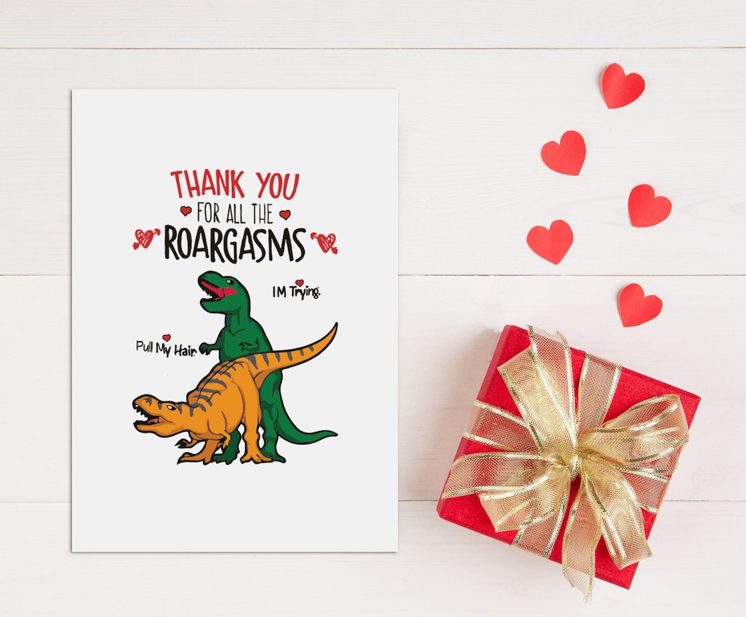 Funny T Rex Love Card, Happy Anniversary Greeting Card for Boyfriend ...