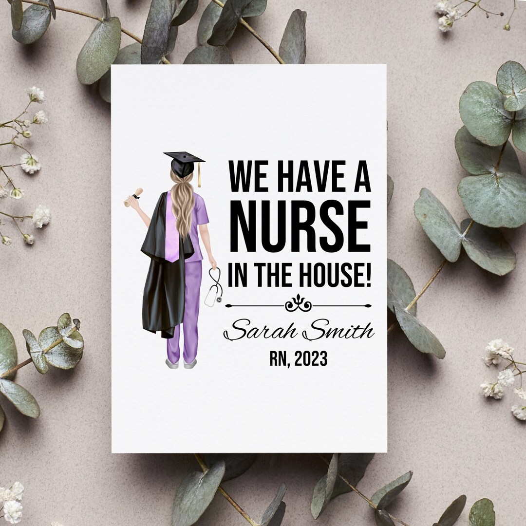 Personalized Nurse Graduate Card, Nursing School Graduation Gift, Nurse ...
