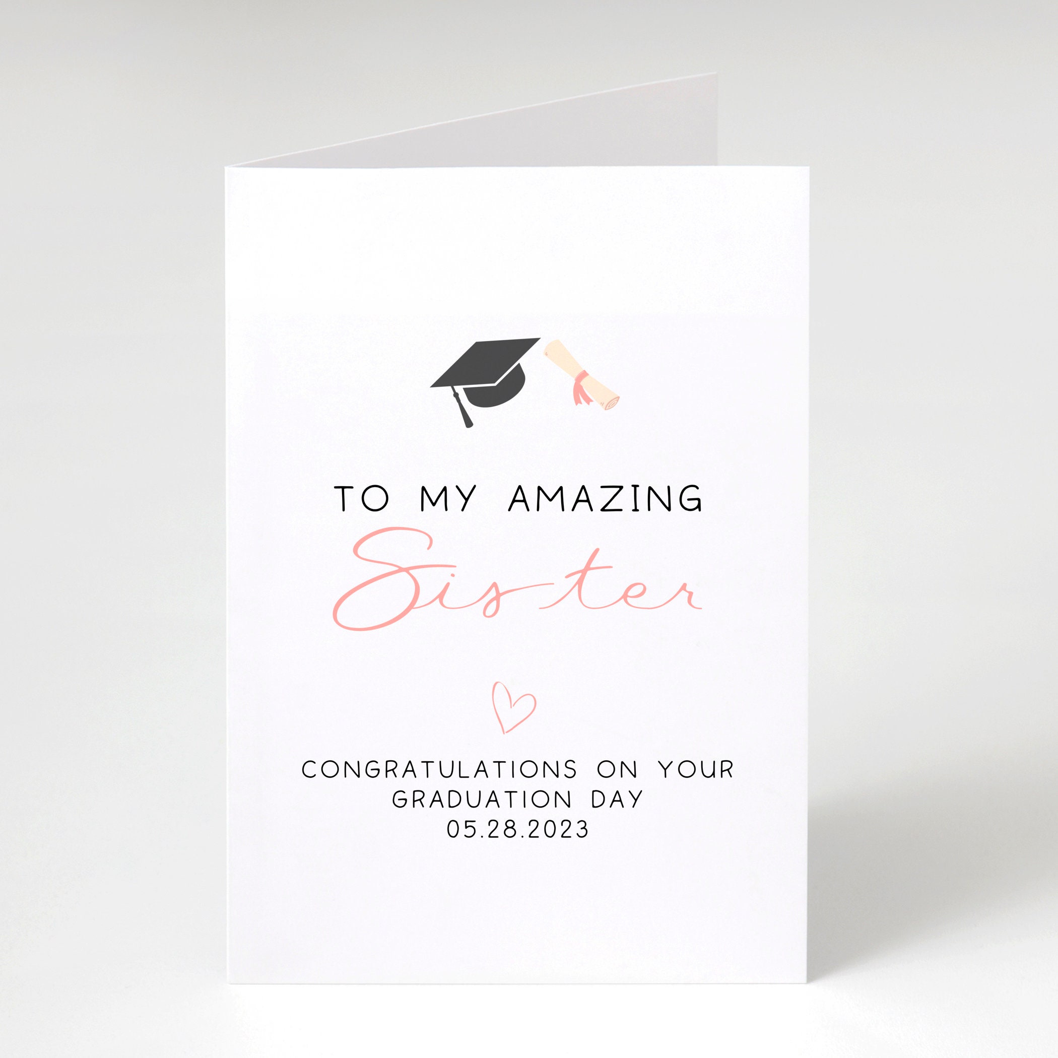Personalized Sister Graduation Card Graduation Congrats From - Etsy