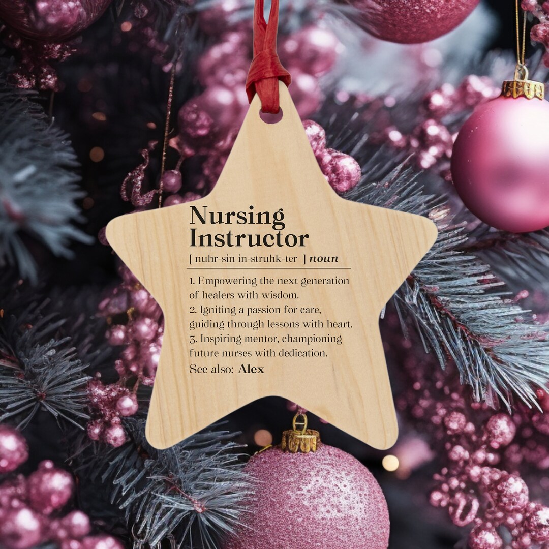 Funny Nursing Instructor Definition Wood Ornament, Custom Nursing ...