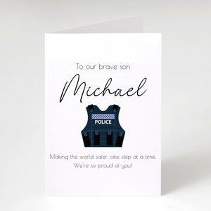 Personalized Police Academy Graduation Card, New Policeman Gift, Police ...