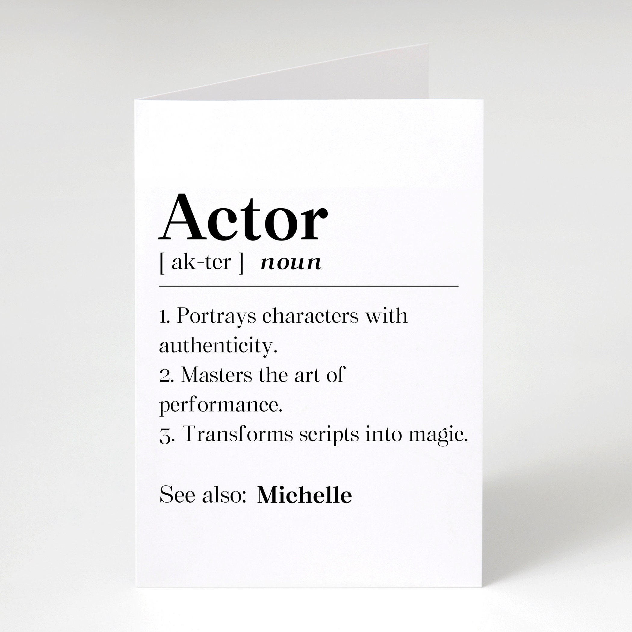 Personalized Actor Card, Drama Graduate Gift, Teather Student Greeting ...