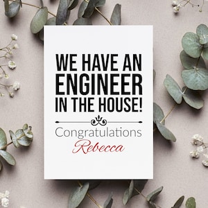 Personalized Engineer Graduation Card, Engineer Card, Engineering ...