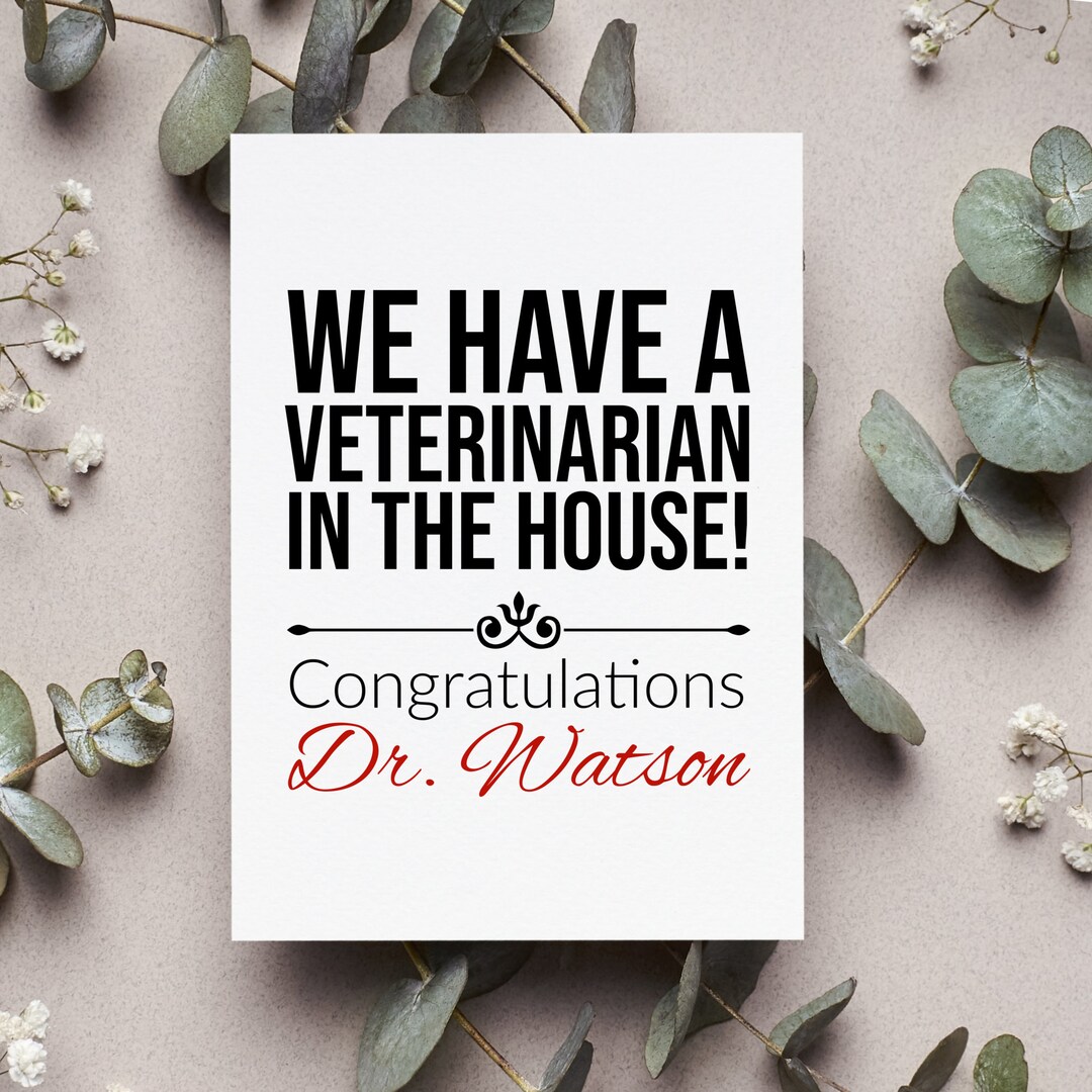 Personalized Veterinarian Graduation Card, Graduate Gift for Vet ...