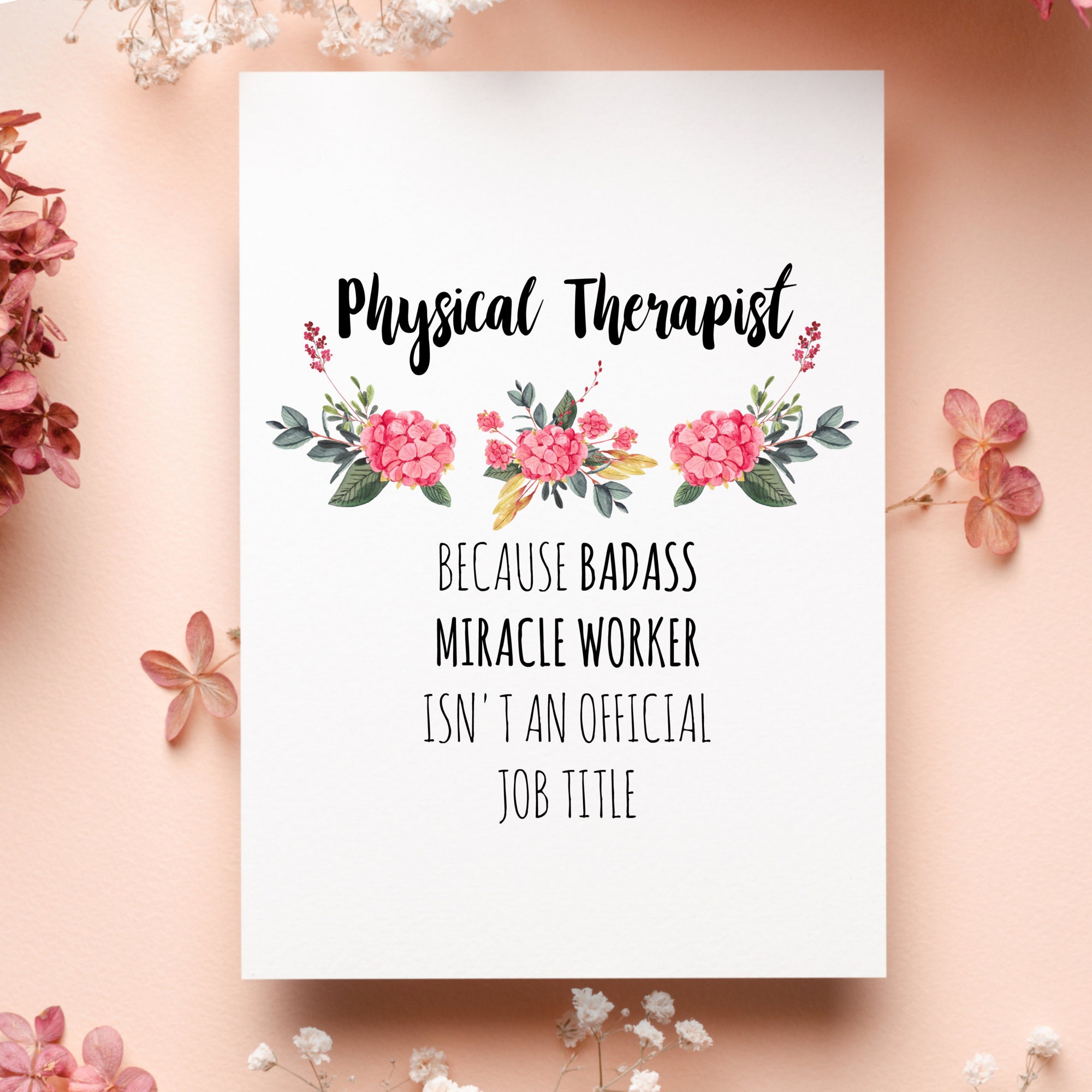 Physical Therapist Card, Physical Therapist Graduation Gift, Physical ...