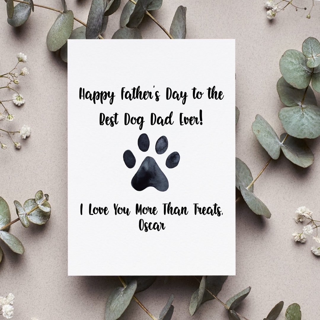 Personalized Happy Father's Day Dog Dad Card, Custom Dog Dad Fathers ...