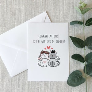 Funny Cat Engagement Card for Couple, Cat Pun Engagement Gift for ...